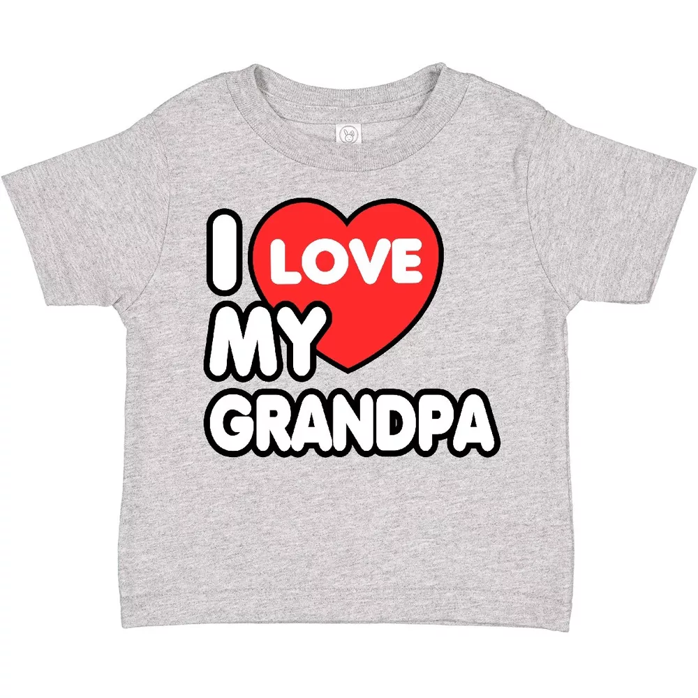 Bella Canvas I Love My Grandpa Toddler Shirt Family Heart Child Preschooler Kid Toddler Shirt ...