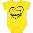 Bella Canvas I Love My Granny In Black Chalk Heart Baby Bodysuit Family Grandma As Bodysuit ...