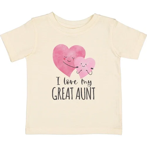 Bella Canvas I Love My Great Aunt Two Hugging Hearts Baby Toddler Shirt Auntie New Niece ...