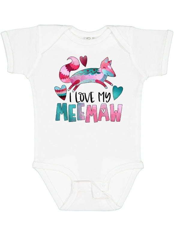 Bella Canvas I Love My Meemaw Pink and Blue Fox with Hearts Boys or ...