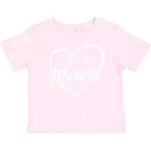 Bella Canvas I Love My Mommy In White Chalk Heart Baby Toddler Shirt Family Mom Parent As ...