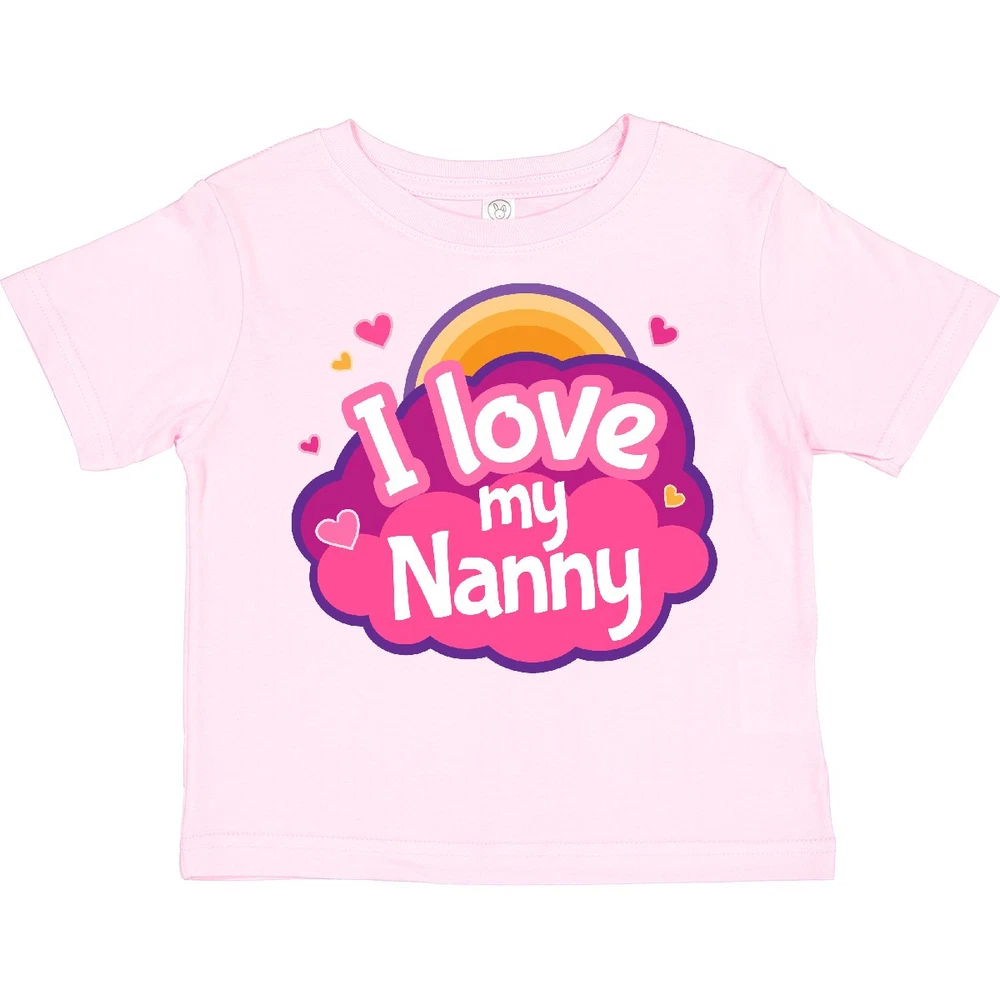 Bella Canvas I Love My Nanny Grandchild Toddler Shirt Grandma Gift From Grandkids Toddler Shirt ...