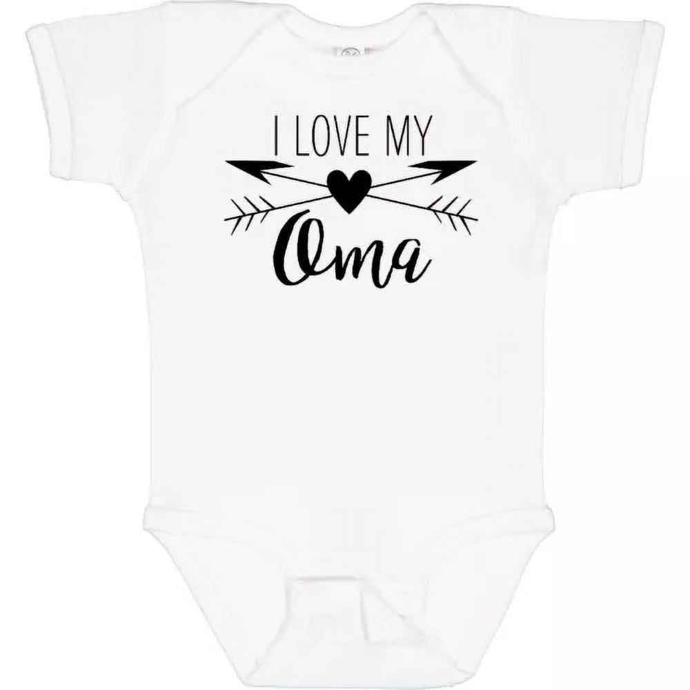 Bella Canvas I Love My Oma Heart And Arrows Baby Family Arrow Grandmother Bodysuit - Walmart.com