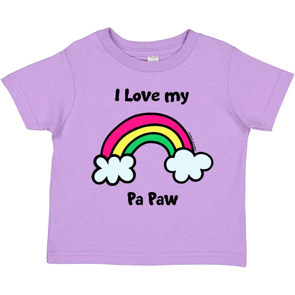 Bella Canvas I Love My Pa Paw Toddler Shirt Lucky Rainbow Pot Of Gold Happy Papaw Toddler Shirt ...