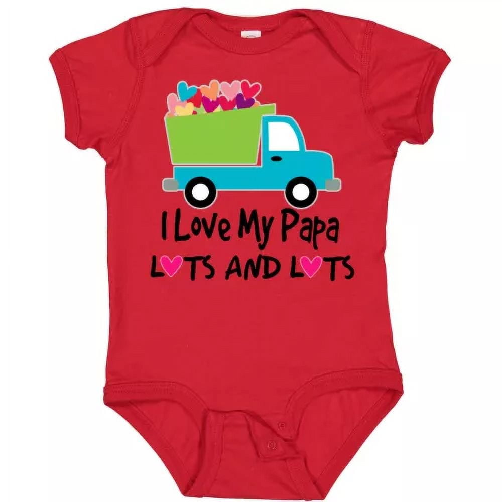 Bella Canvas I Love My Papa Grandchild Baby Bodysuit From Childs Cute Grandpa Truck Baby ...
