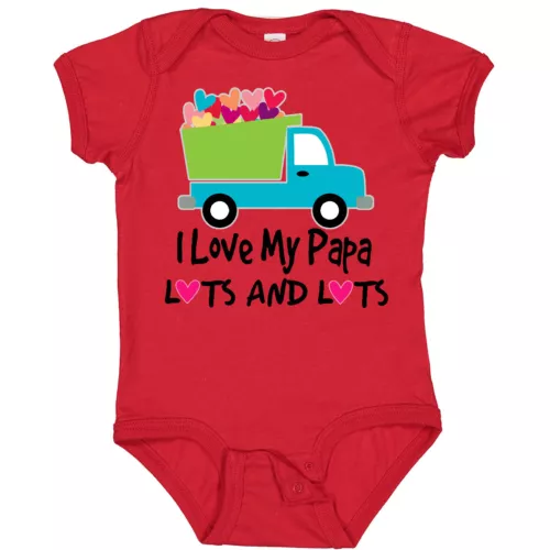 Bella Canvas I Love My Papa Grandchild Baby Bodysuit From Childs Cute Grandpa Truck Bodysuit ...
