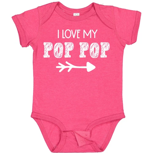 Bella Canvas I Love My Pop Pop With Arrow Baby Bodysuit Fathers Day Kids Grandpa Jc Bodysuit ...