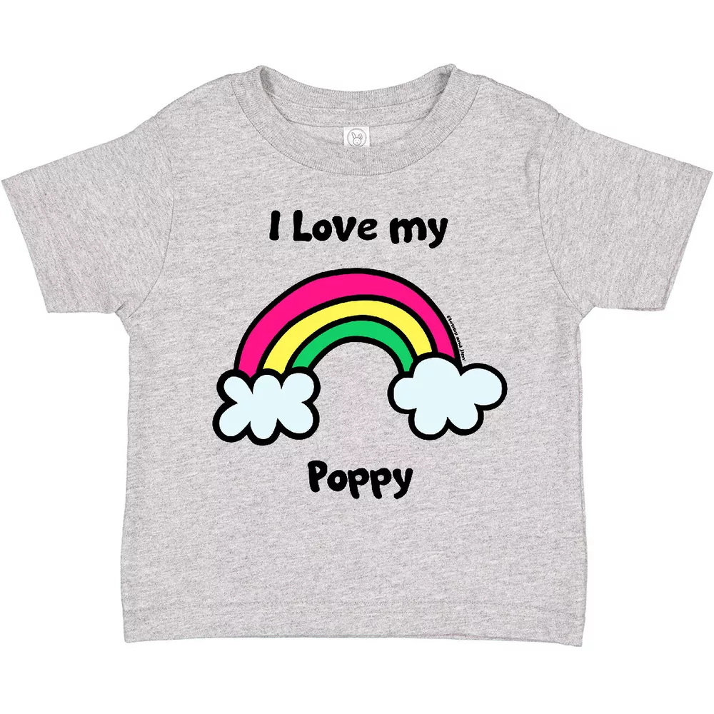 Bella Canvas I Love My Poppy Toddler Shirt Lucky Rainbow Pot Of Gold Happy Gift Toddler Shirt ...