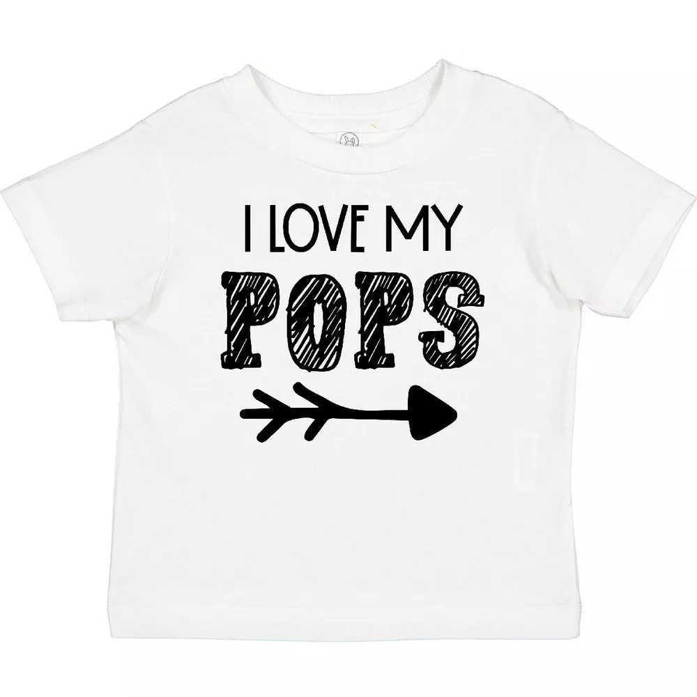 Bella Canvas I Love My Pops With Arrow Baby Toddler Shirt Fathers Day Kids Grandpa Family ...