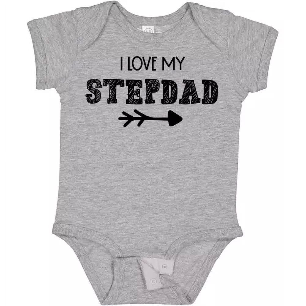 Bella Canvas I Love My Stepdad With Arrow Baby Bodysuit Fathers Day Kids Stepfather Baby ...