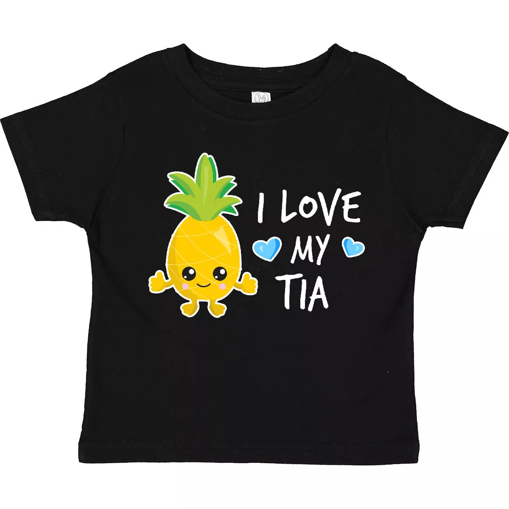 Bella Canvas I Love My Tia With Pineapple Toddler Shirt Summer Aunt Sun Sunshine Toddler Shirt ...