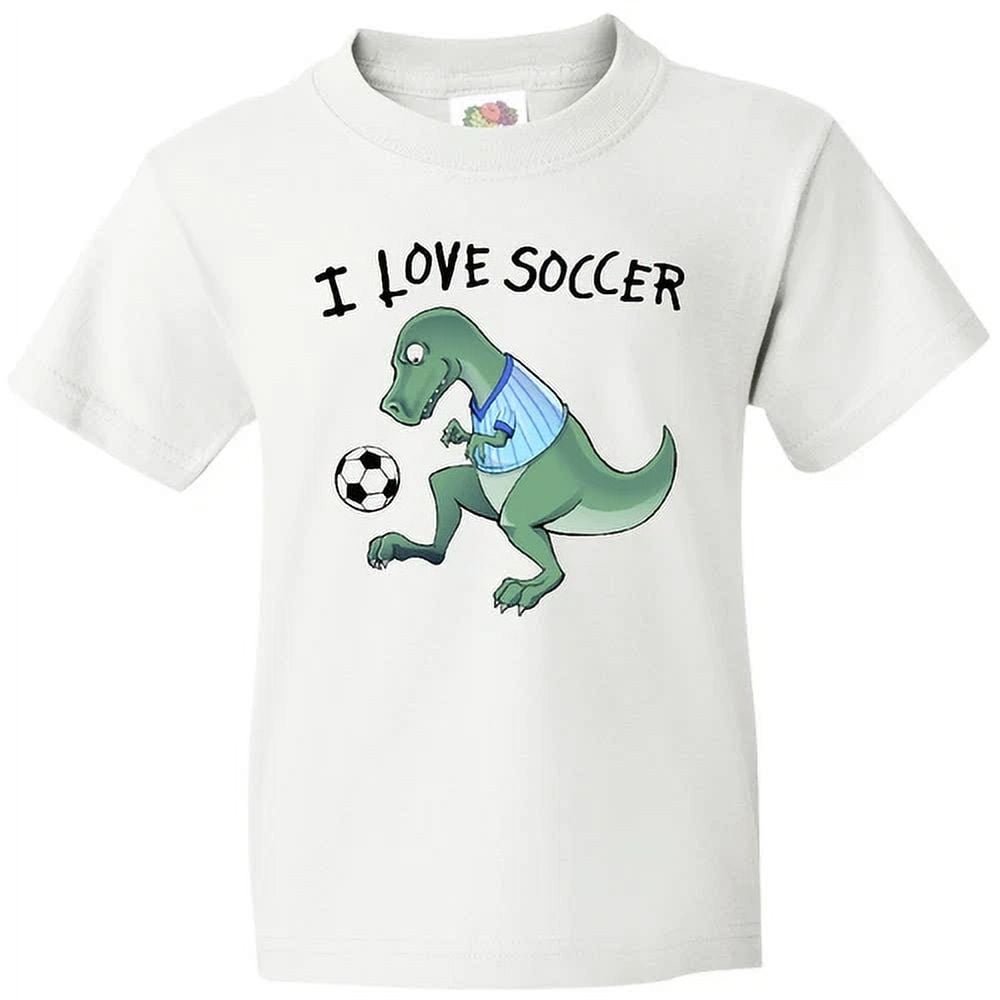 Bella Canvas I Love Soccer-Dinosaur In Blue Toddler T-Shirt Sports ...