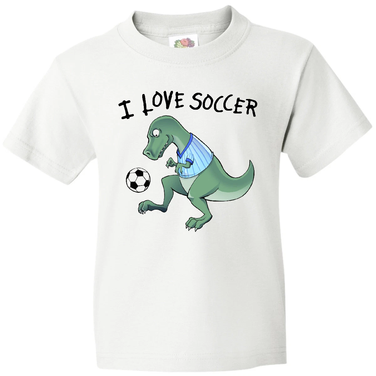 Bella Canvas I Love Soccer-Dinosaur In Blue Toddler T-Shirt Sports ...