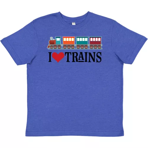 Bella Canvas I Love Trains Choo Childs Clothing Apparel Railfan Rail ...