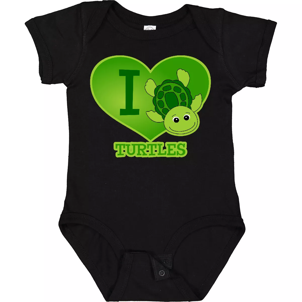 Bella Canvas I Love Turtles Baby Bodysuit Cute Heart Sea Turtle Cartoon ...
