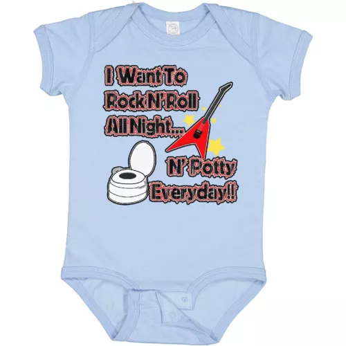 Bella Canvas I Want To Rock N' Roll N' Potty Everyday!! Infant Creeper ...