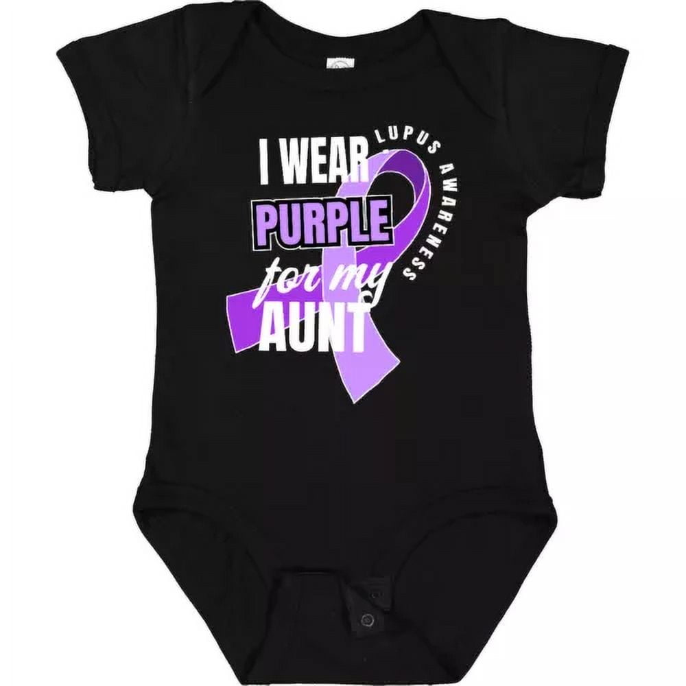 Bella Canvas I Wear Purple For My Aunt Lupus Awareness Baby Ribbon Infant Bodysuit - Walmart.com