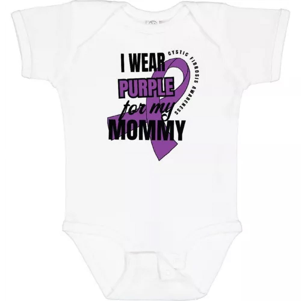 Bella Canvas I Wear Purple For My Mommy Cystic Fibrosis Awareness Baby Mom Bodysuit - Walmart.com