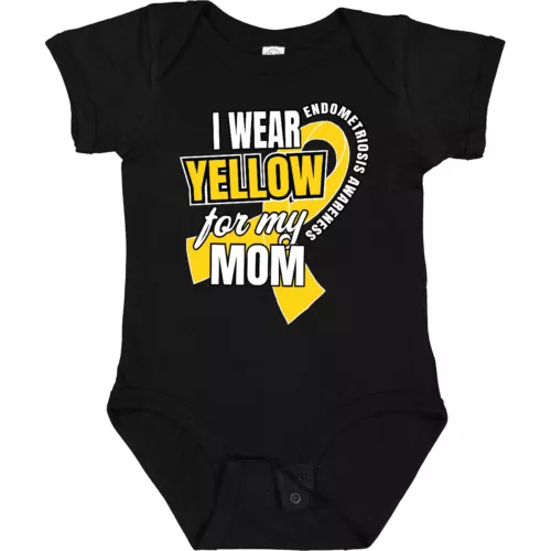 Bella Canvas I Wear Yellow For My Mom Endometriosis Awareness Baby ...