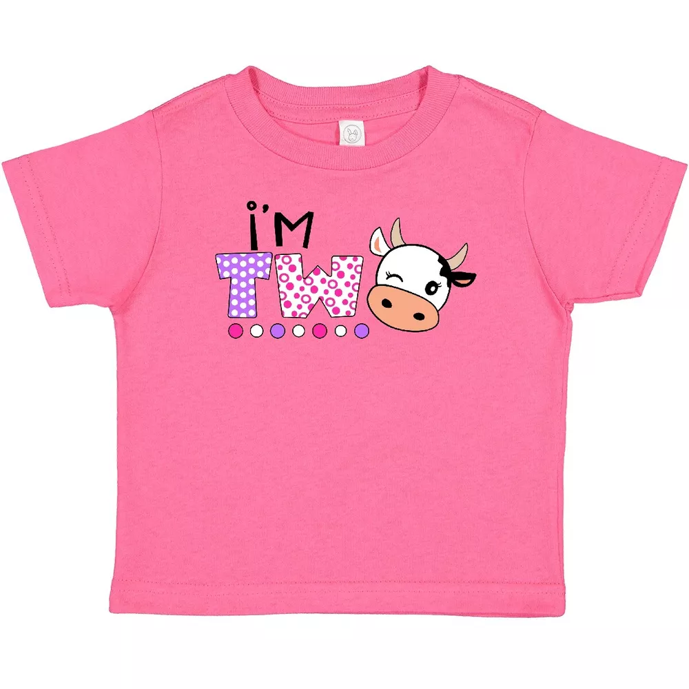 Bella Canvas I'm 2 Cute Cow And Polka Dots Baby Toddler Shirt Birthdays ...