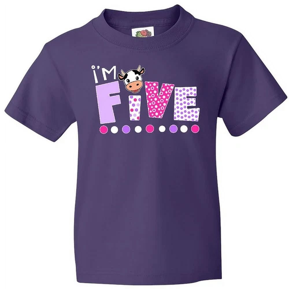 Bella Canvas I'm 5 Cute Cow And Polka Dots Birthdays Cows 5th Party ...