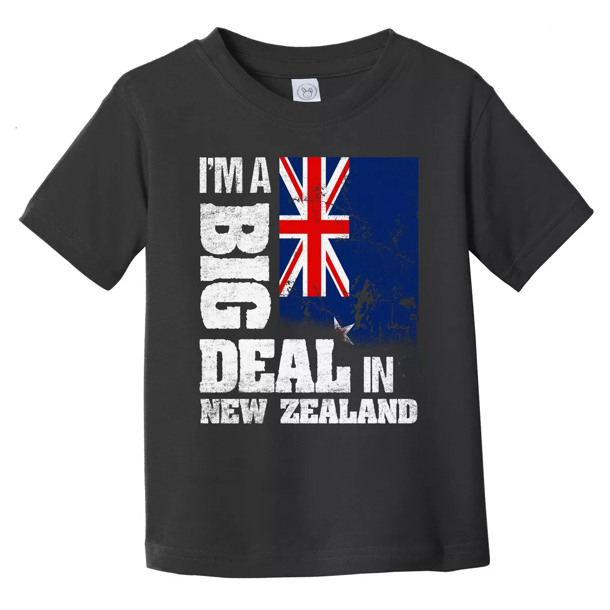 Bella Canvas I'm A Big Deal In New Zealand Funny Kiwi Flag Toddler Boys ...