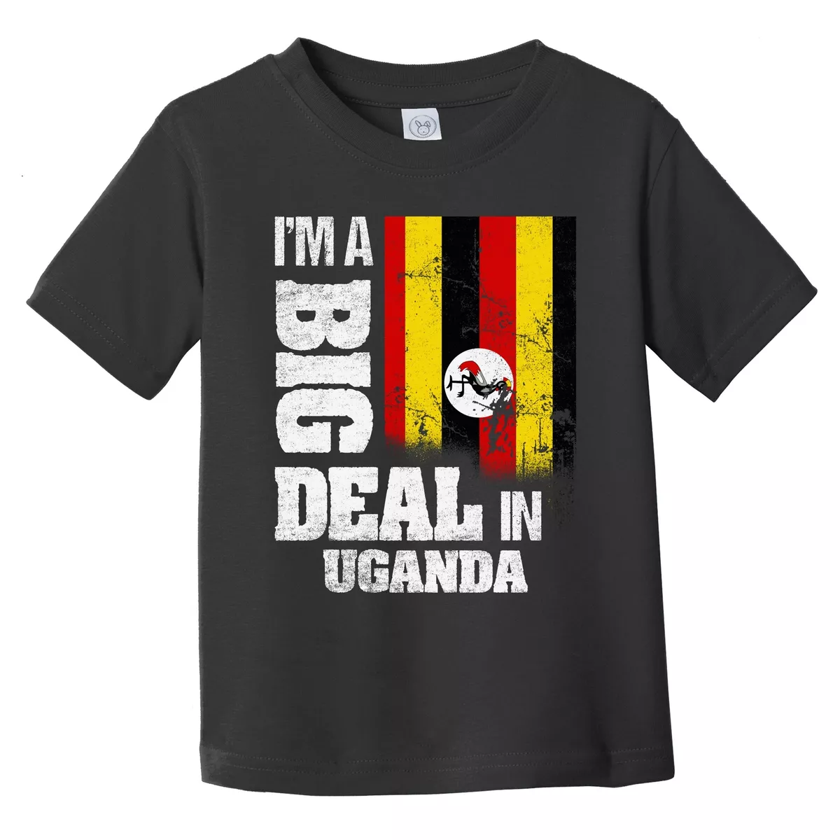 Bella Canvas I'm A Big Deal In Uganda Funny Ugandan Flag Toddler Boys ...