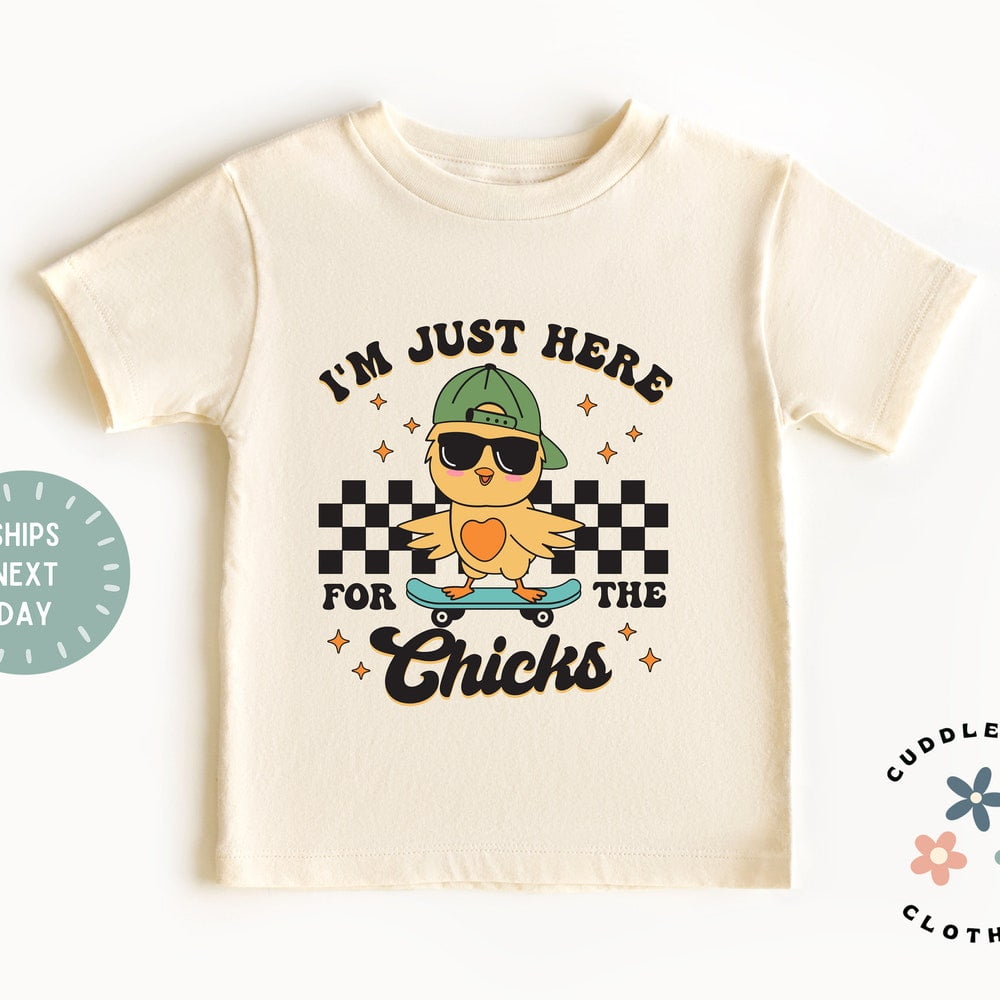 Bella Canvas I'm Jt Here For The Chicks Easter Kids Shirt, Boys Easter ...