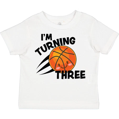 Bella Canvas I'm Turning Three With Basketball Toddler Toddler Shirt ...