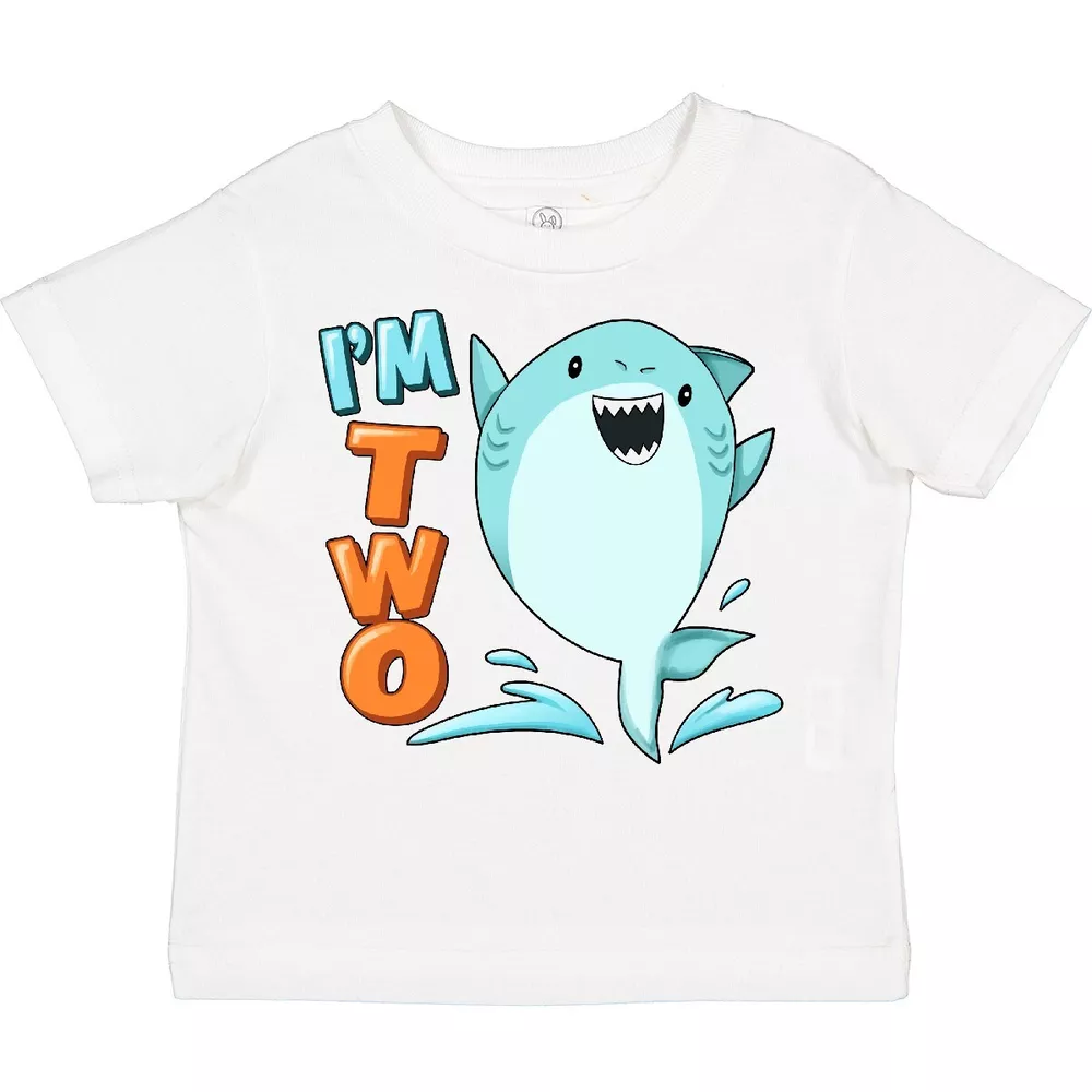Bella Canvas I'm Two- Shark Second Birthday Toddler Shirt Birthdays 2nd ...