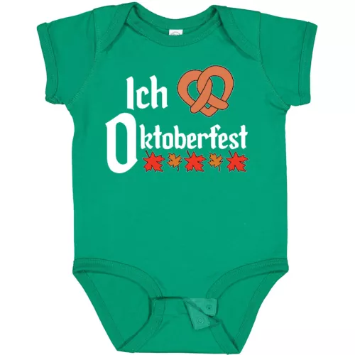 Bella Canvas Ich Liebe - I Love Oktoberfest Pretzel Heart Baby Bodysuit ...