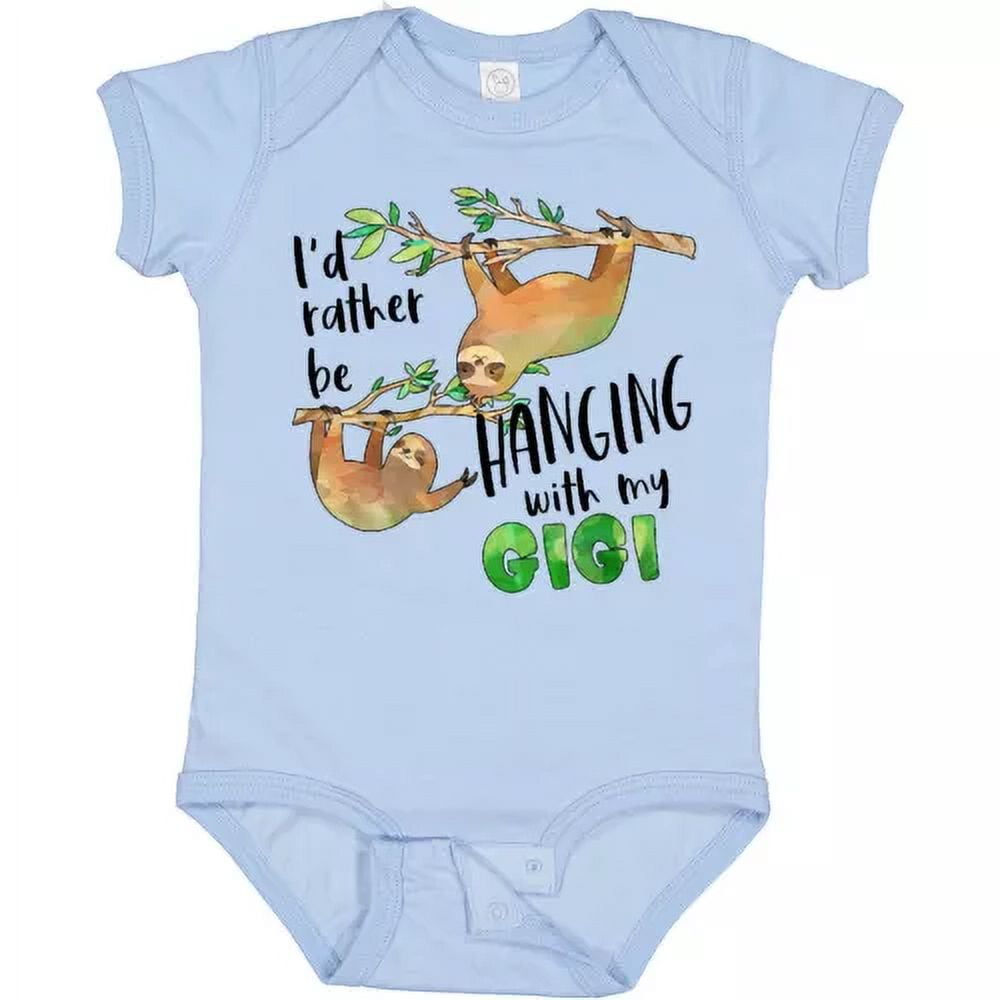Bella Canvas Id Rather Be Hanging With My Gigi- Cute Sloths Baby Family ...
