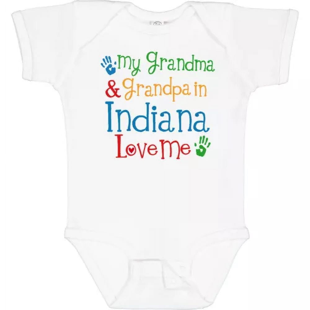 Bella Canvas Indiana Grandma Grandpa Loves Me Baby Granddaughter Grandson Bodysuit - Walmart.com