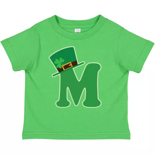 Bella Canvas Irish St Patricks Day Letter M Monogram Toddler Toddler ...