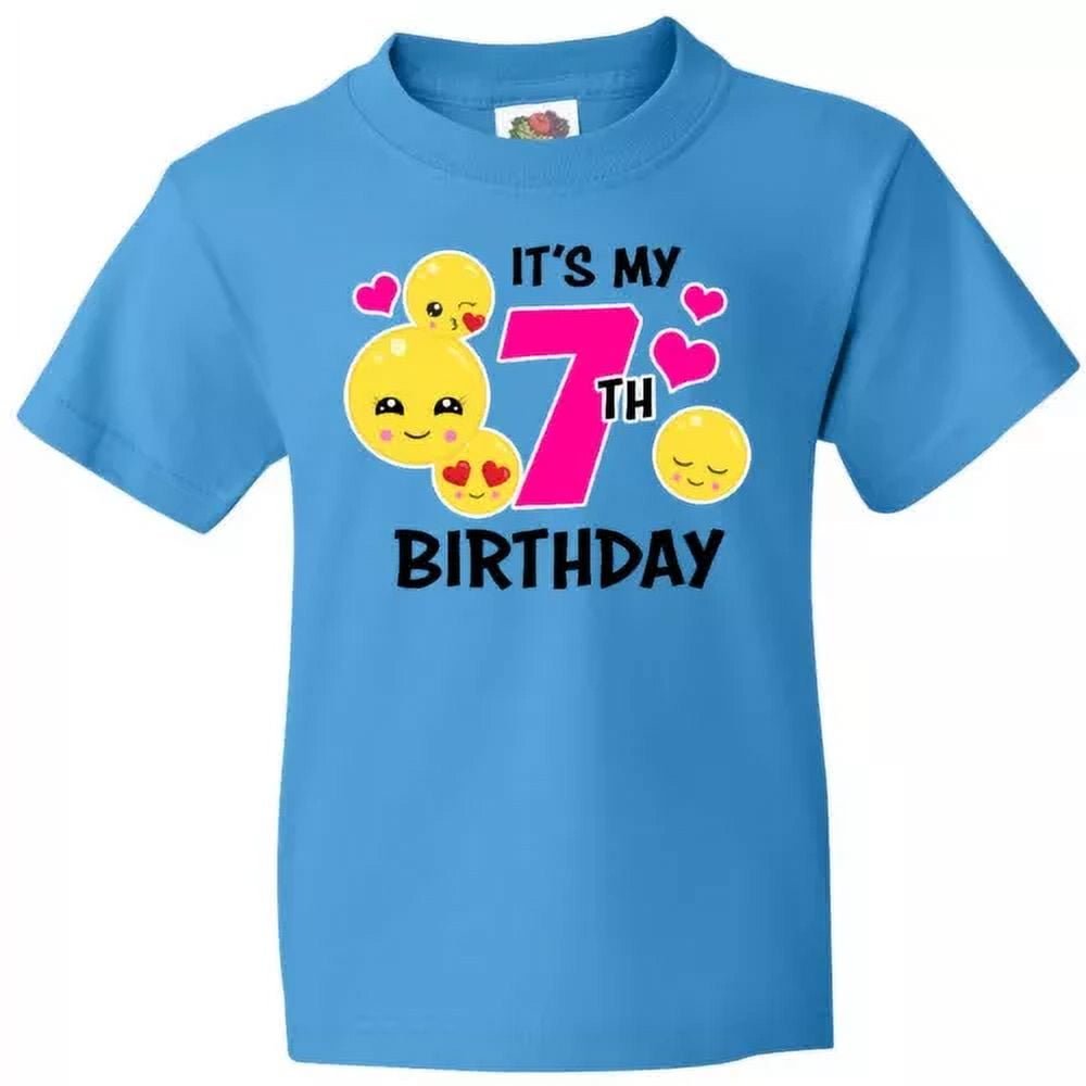 Bella Canvas Its My 7th Birthday With Smiling Emoticons Birthdays Fun ...