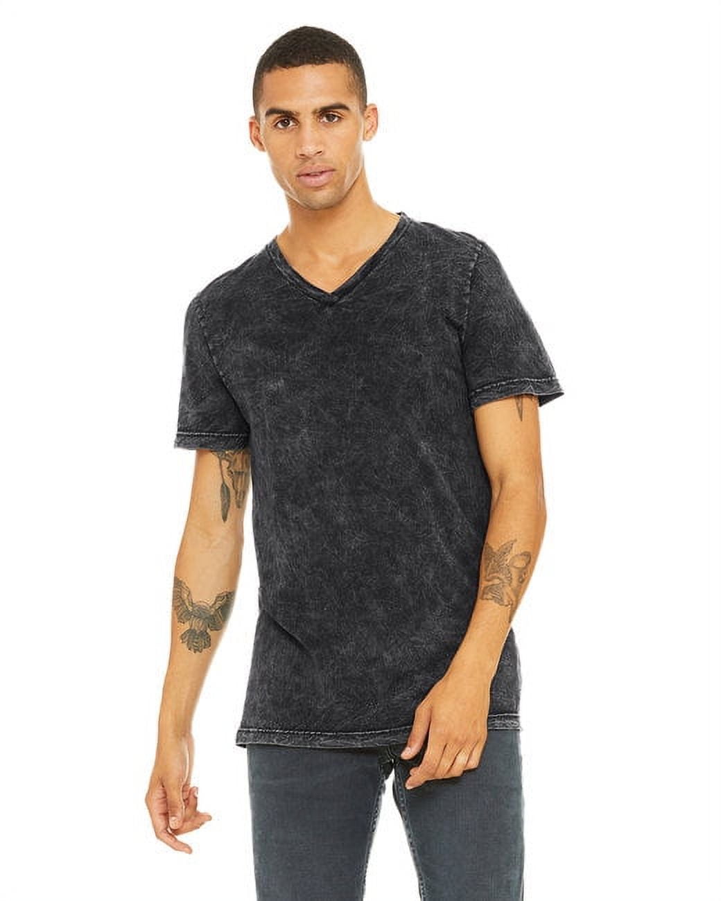 Bella Canvas Jersey Short Sleeve V Neck T Shirt 3005 Black Mineral
