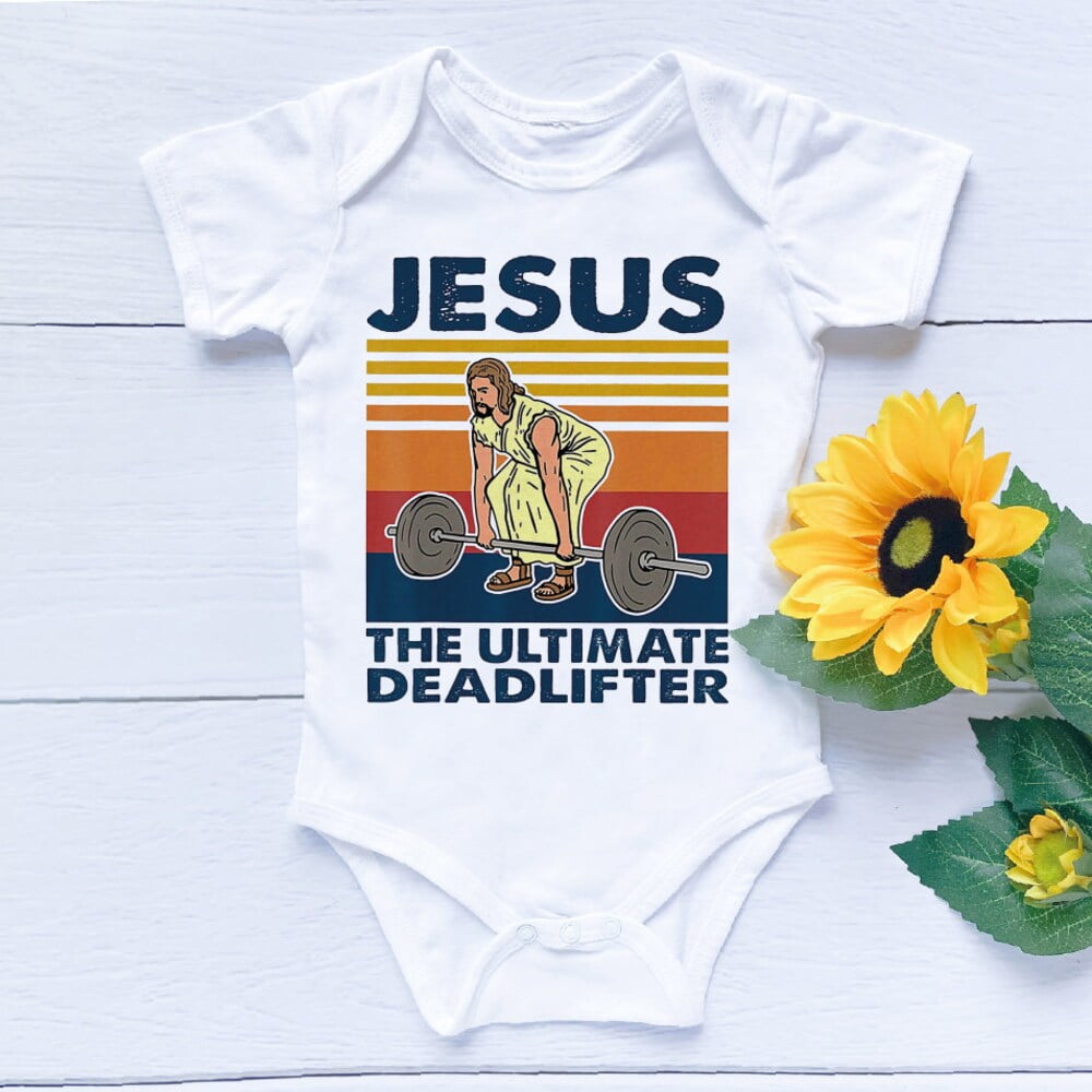 Bella Canvas with Jesus Baby Clothes, Jesus The Ultimate Deadlifter ...