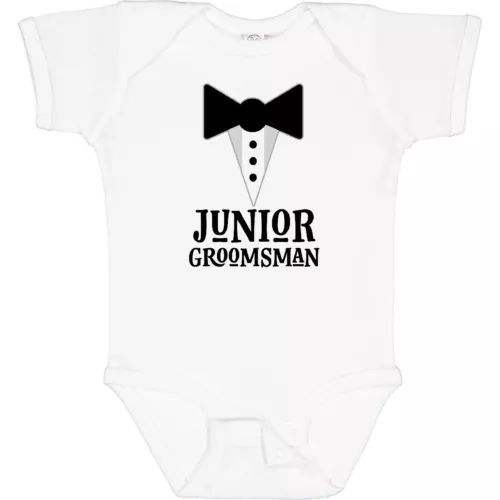 Bella Canvas Junior Groomsman Bridal Party Wedding Infant Creeper Tux ...