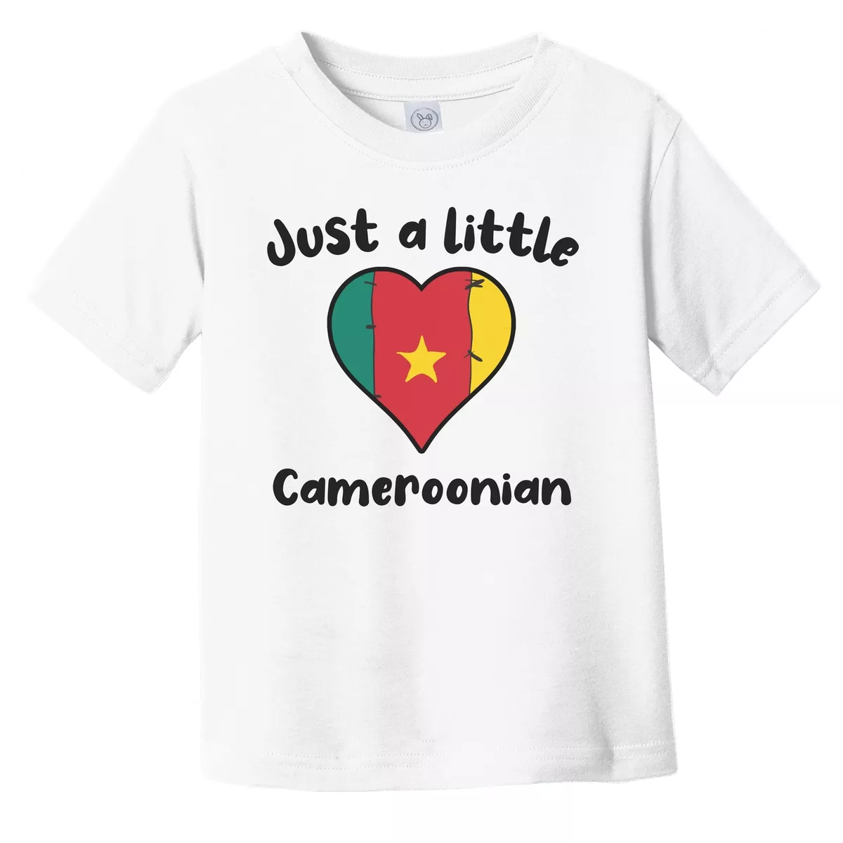 Bella Canvas Just A Little Cameroonian Cute Cameroon Flag Heart Toddler ...