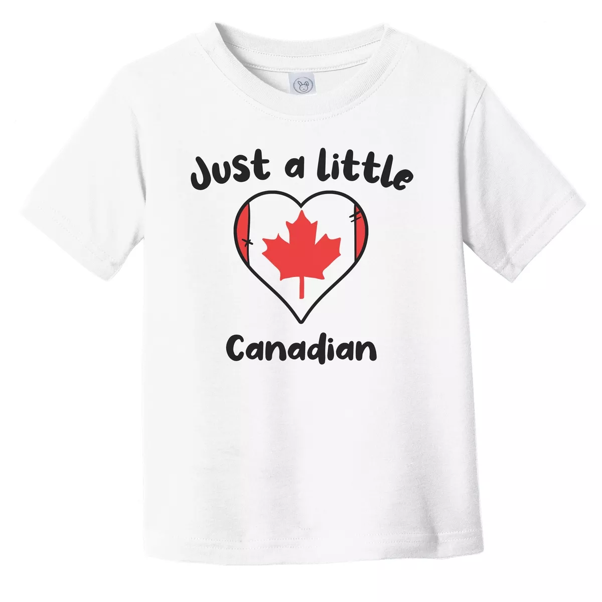 Bella Canvas Just A Little Canadian Cute Canada Flag Heart Toddler Boys ...