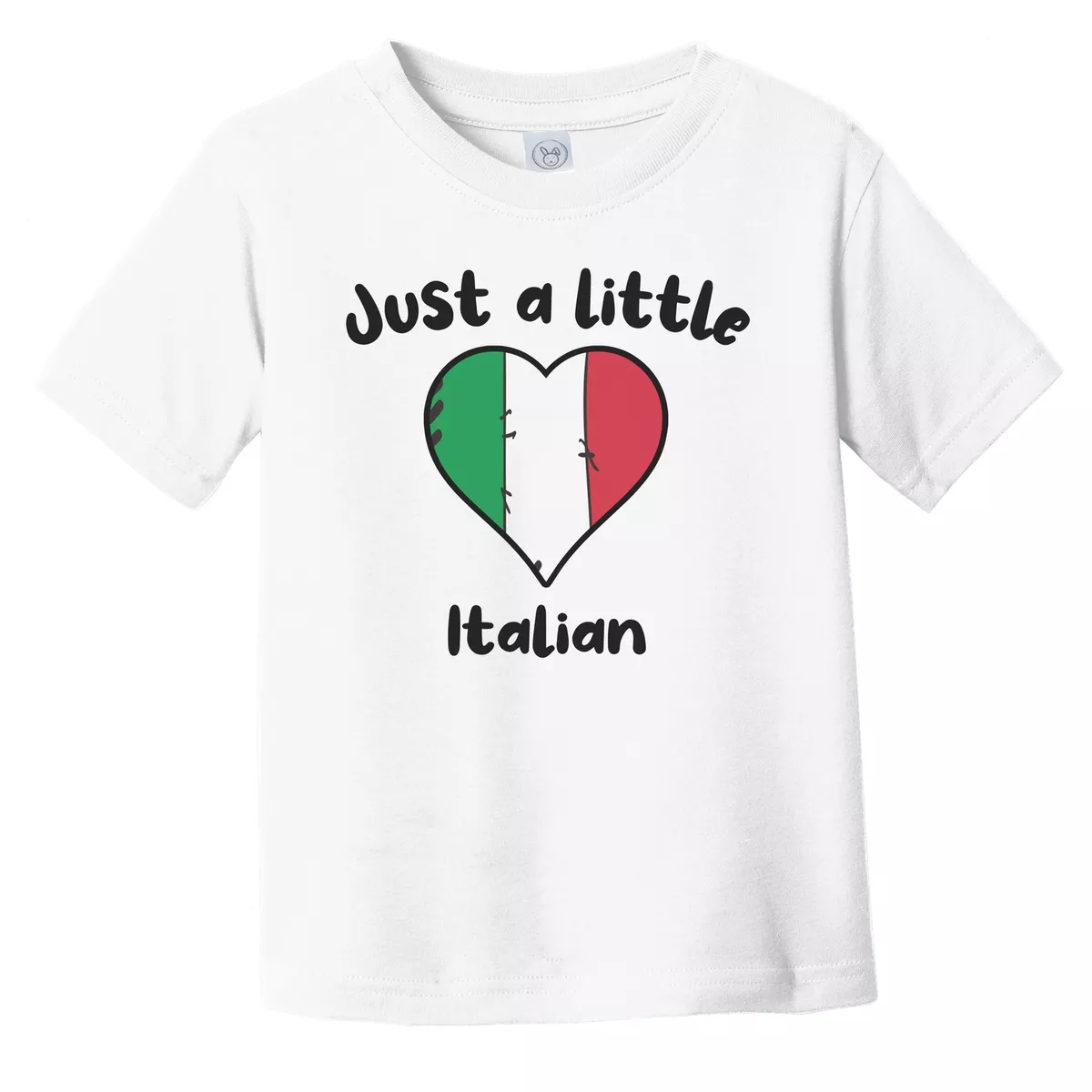 Bella Canvas Just A Little Italian Cute Italy Flag Heart Toddler Boys ...