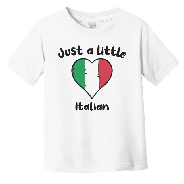Bella Canvas Just A Little Italian Cute Italy Flag Heart Toddler Boys ...