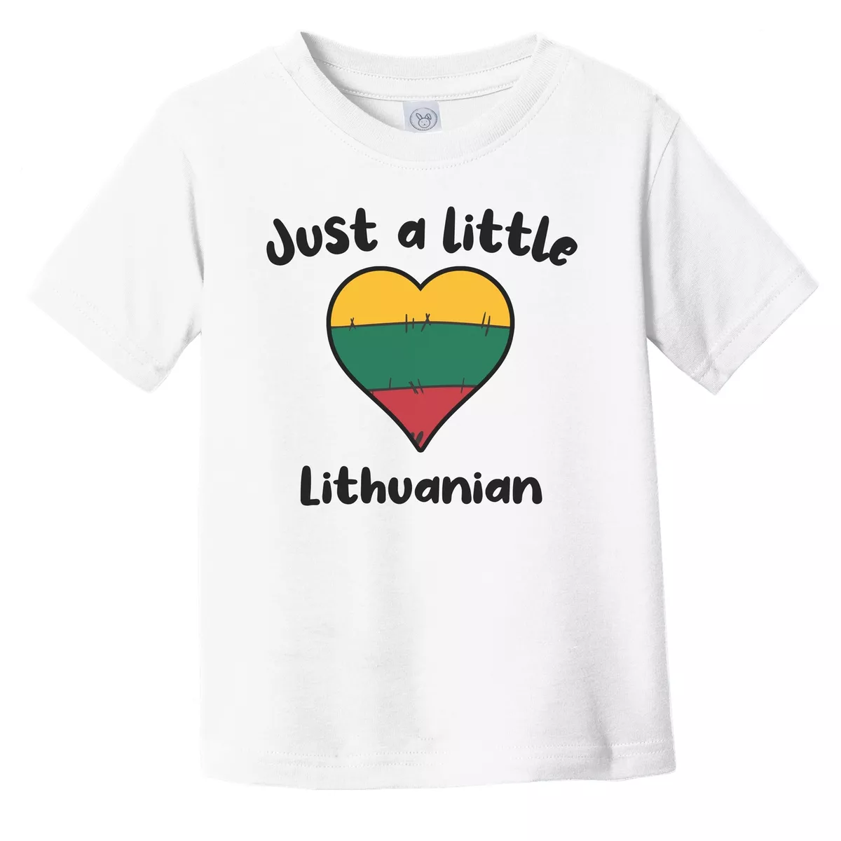 Bella Canvas Just A Little Lithuanian Cute Lithuania Flag Heart Toddler ...