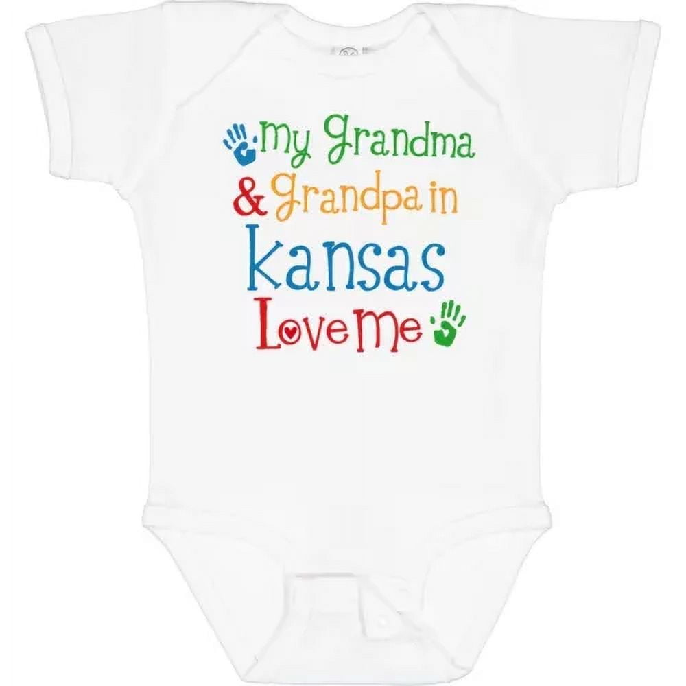 Bella Canvas Kansas Grandma Grandpa Loves Me Baby Shower One-piece Infant Bodysuit - Walmart.com