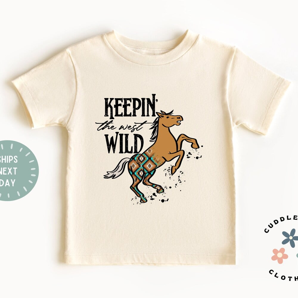 Bella Canvas Keepin The West Wild Kids Tee, Western Kids Shirt, Cowboy ...