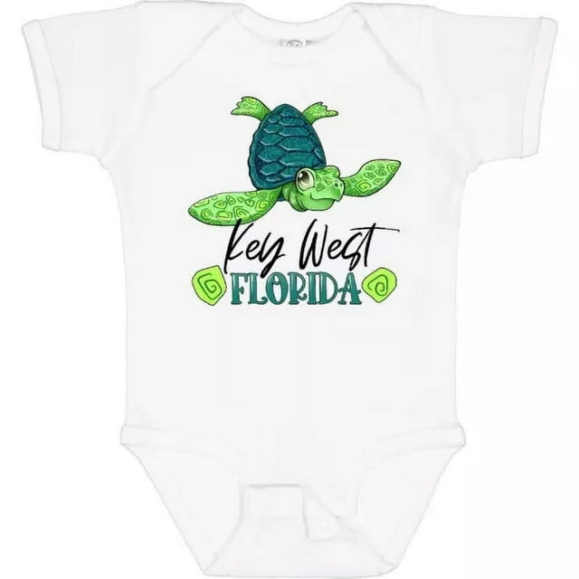 Bella Canvas Key West, Florida Happy Sea Turtle Baby Summer Swirls Cute ...