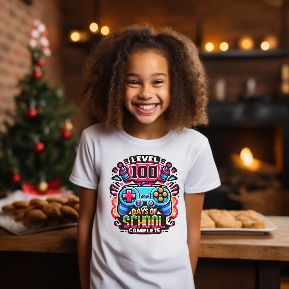 Bella Canvas Kid's School Short Sleeve Tee, 100 Days of School shirt ...