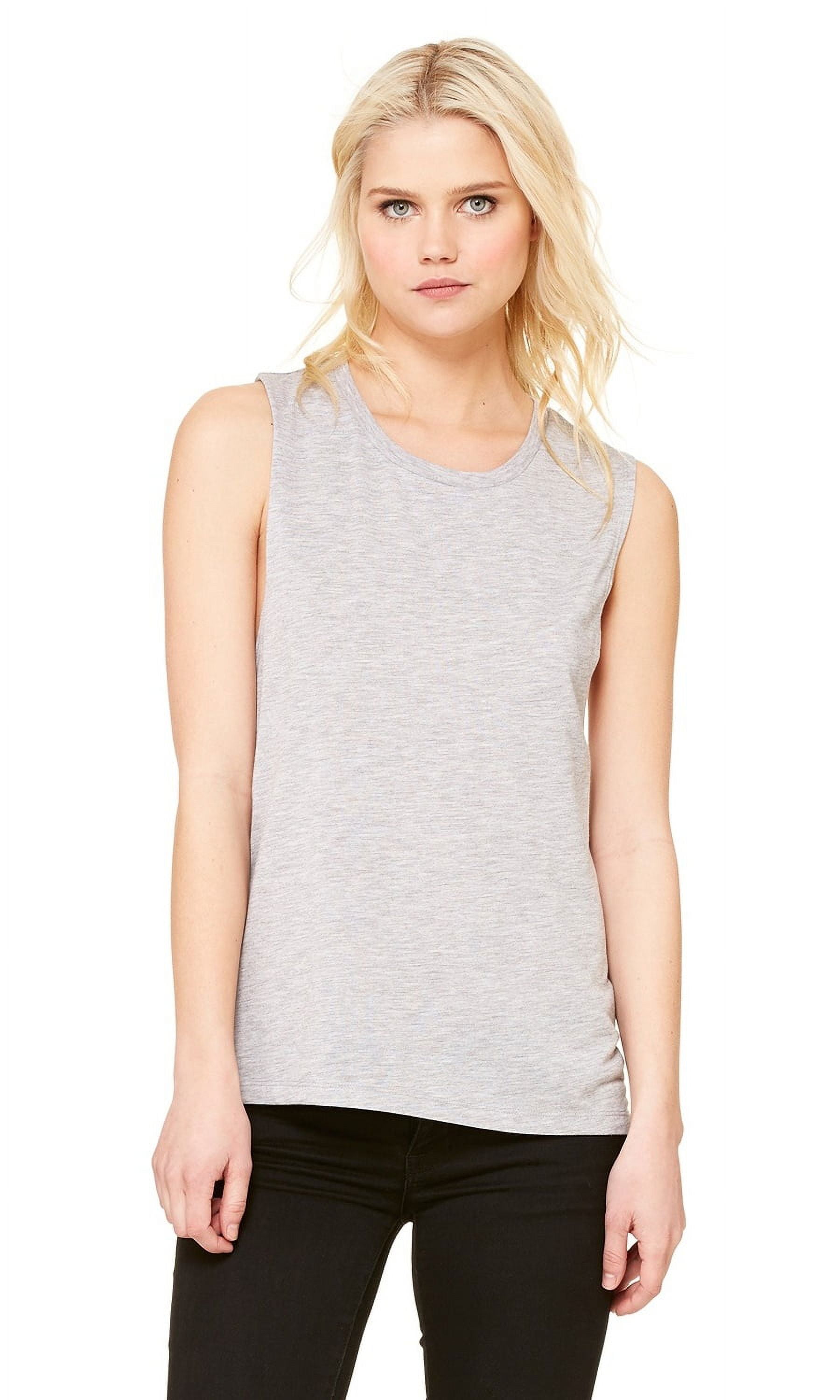 Bella + Canvas Ladies Flowy Scoop Muscle Tank - ATHLETIC HEATHER - 2XL ...