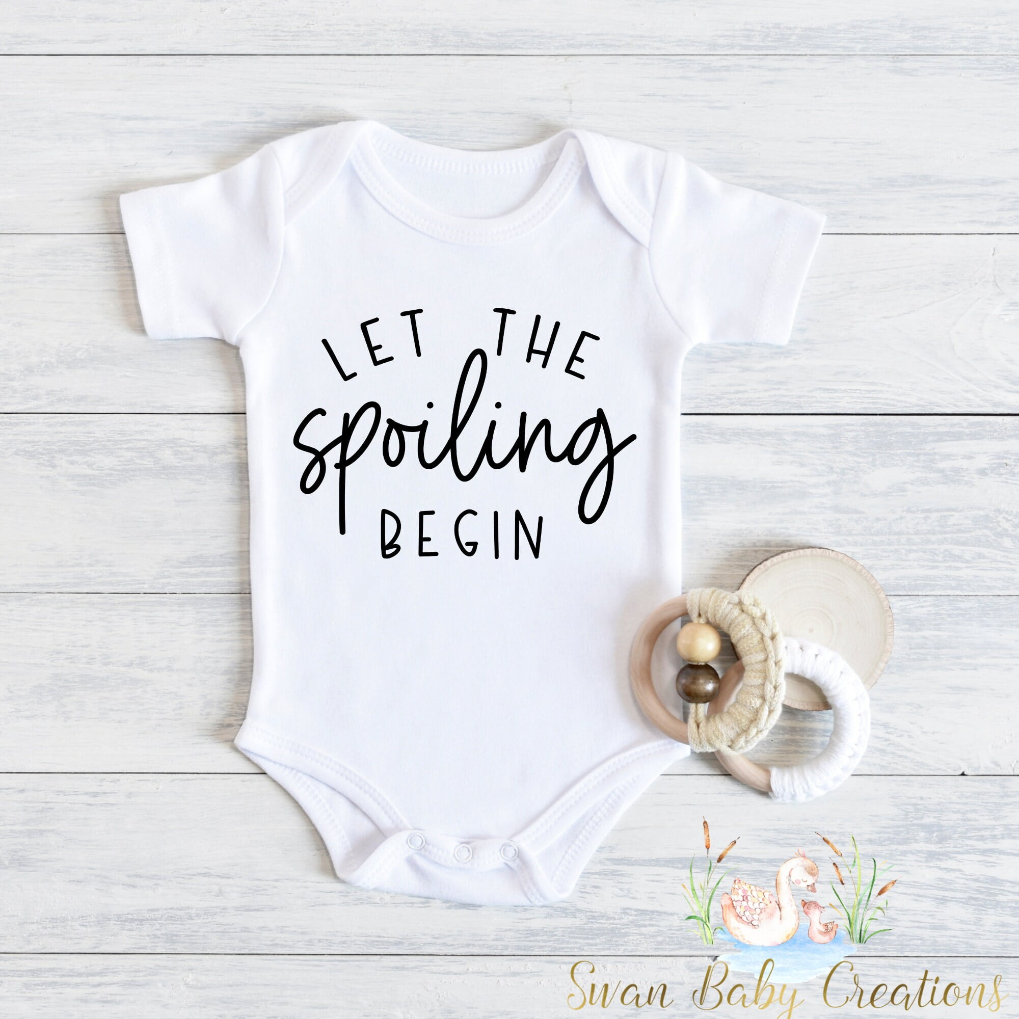 Bella Canvas with Let The Spoiling Begin Baby, Cute For Grandparents ...