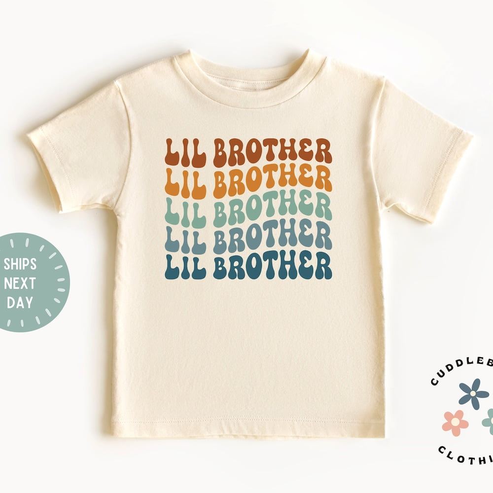 Bella Canvas Lil Brother Toddler Shirt, Retro Brother Kids Shirt ...